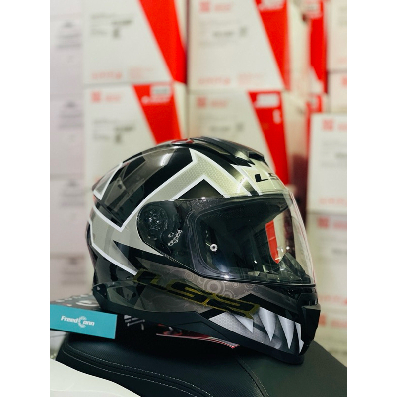 LS2 FF802 Flash Tusk Fullface Single Visor Helmet with FREE SPARE VISOR ...
