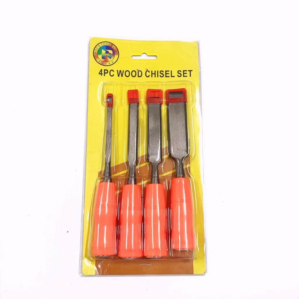 A1 4 Pcs Woodworking Flat Chisel Set 1/4" 1/2" 3/4" 1" Firmer Chisel ...