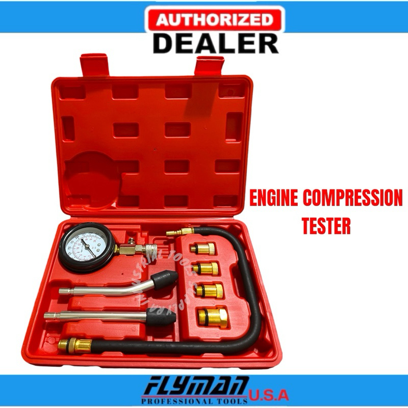 8 Pcs engine Cylinder compression Tester Kit / Gas Engine Pressure test ...