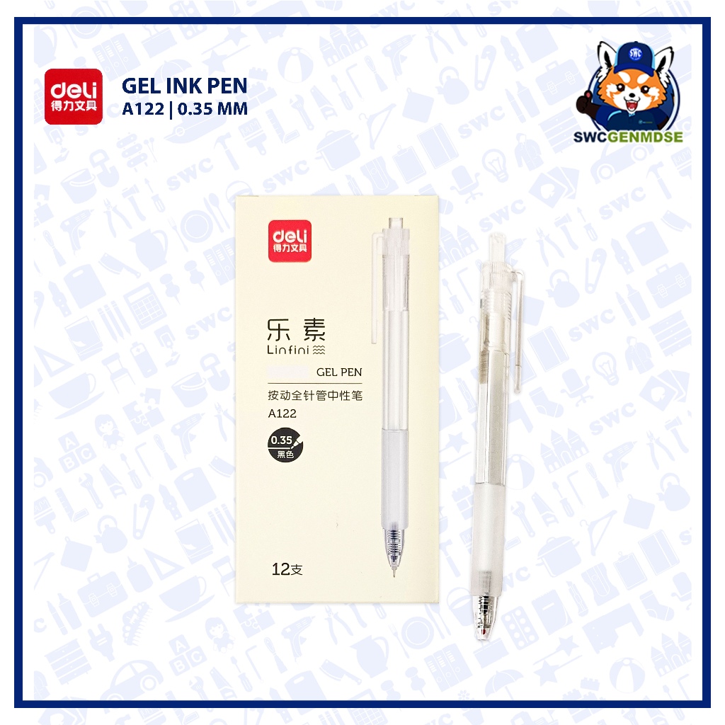 DELI Retractable Gel Ink Pen 0.35mm Tip | Linfini | A122 | Shopee ...