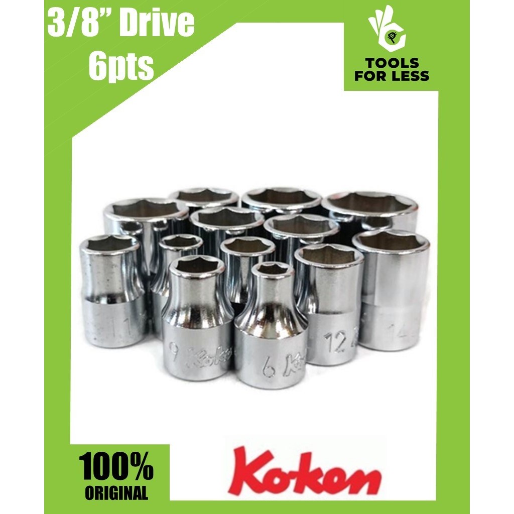 Koken 3/8" Dr. 6pts Socket Wrench 5, 6, 7, 8, 9, 10, 11, 12, 13, 14, 15 ...