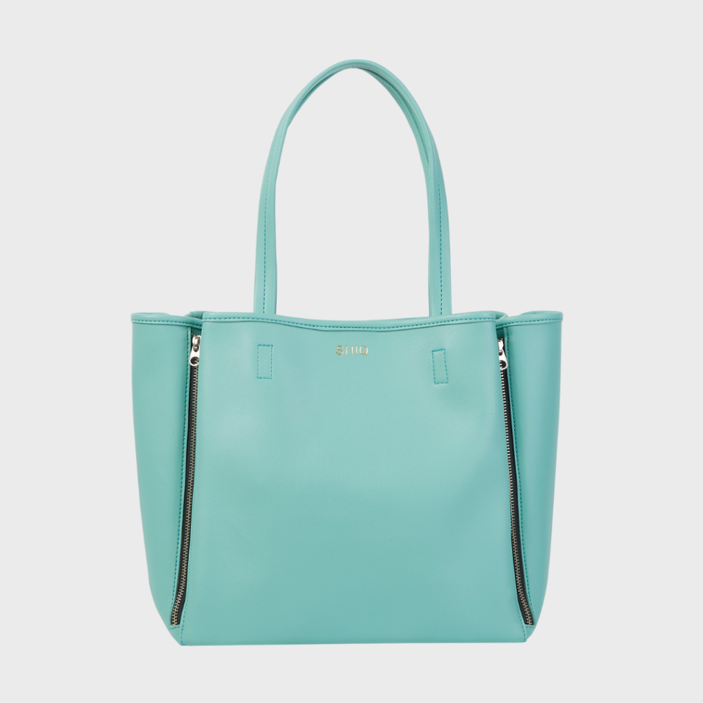 GAL VEGAN LEATHER TOTE BAG SEA GREEN | Shopee Philippines