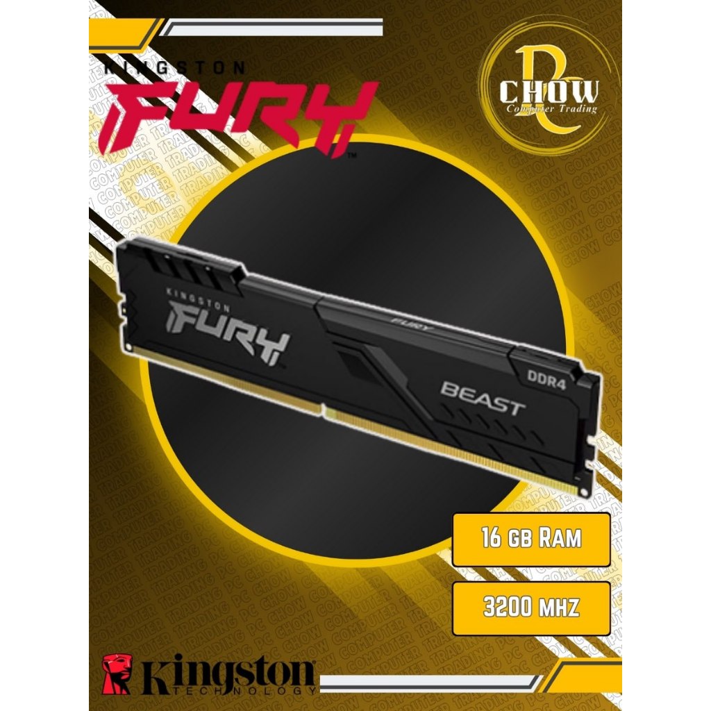 PC CHOW | Kingston HYPER FURY Beast DDR4 RAM 16GB 3200MHz Desktop ...