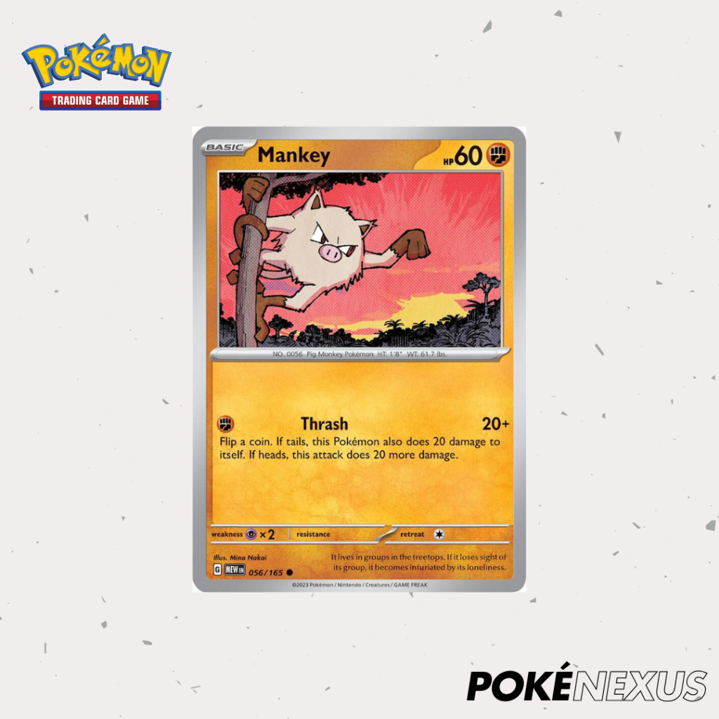 Pokemon Scarlet & Violet 151 - Mankey - 056/165 - Common | Shopee ...