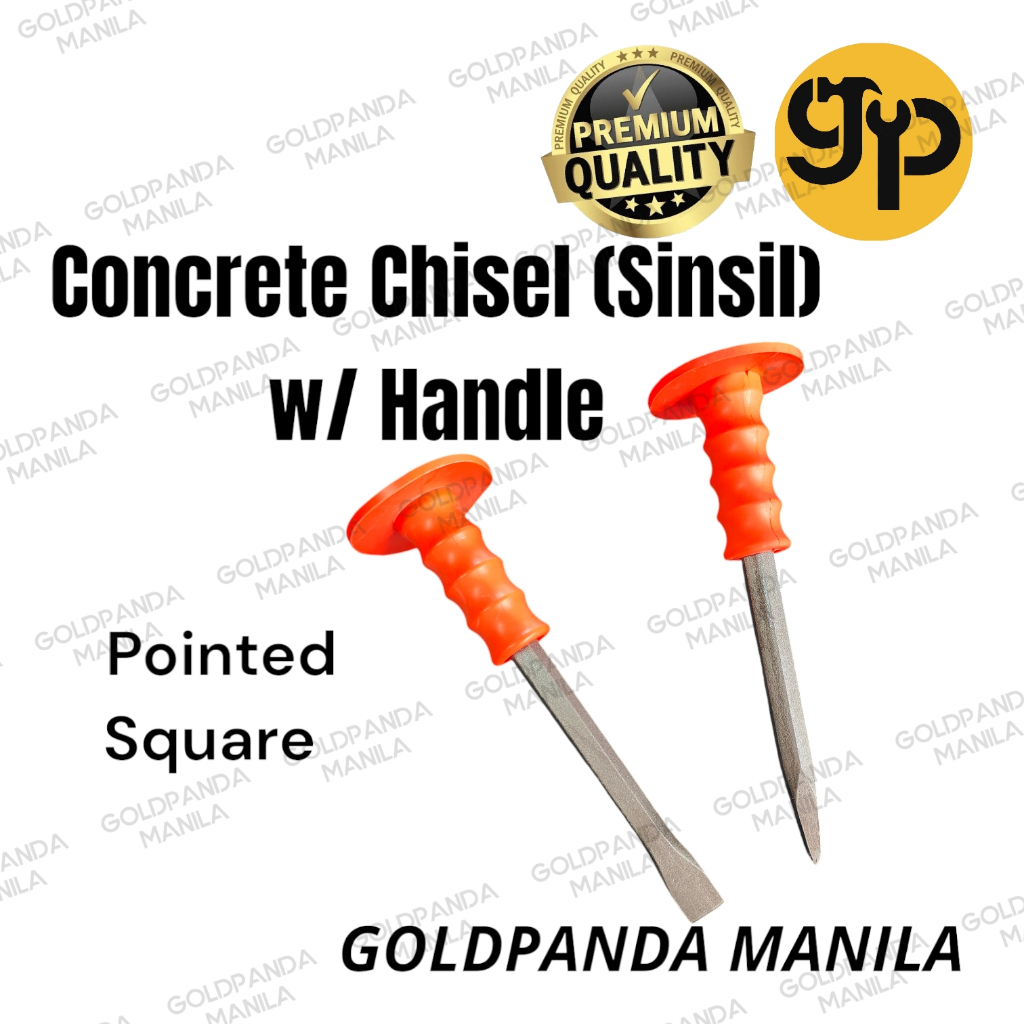Concrete Chisel, Pointed Chisel, Square Chisel, Big Sinsil w/ Handle ...