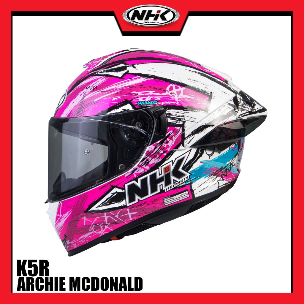 NHK Helmets K5R - Archie McDonald Full Face Dual Visor Helmet | NHK Helmets | Shopee Philippines