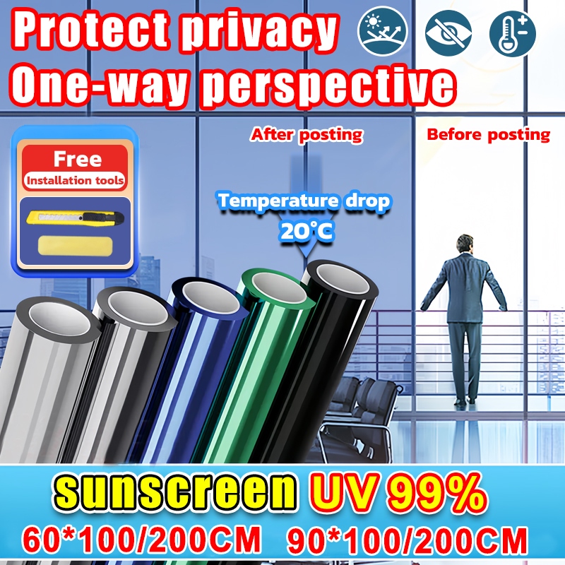 Block 99% UV Window film Single perspective film Protect privacy Sun ...