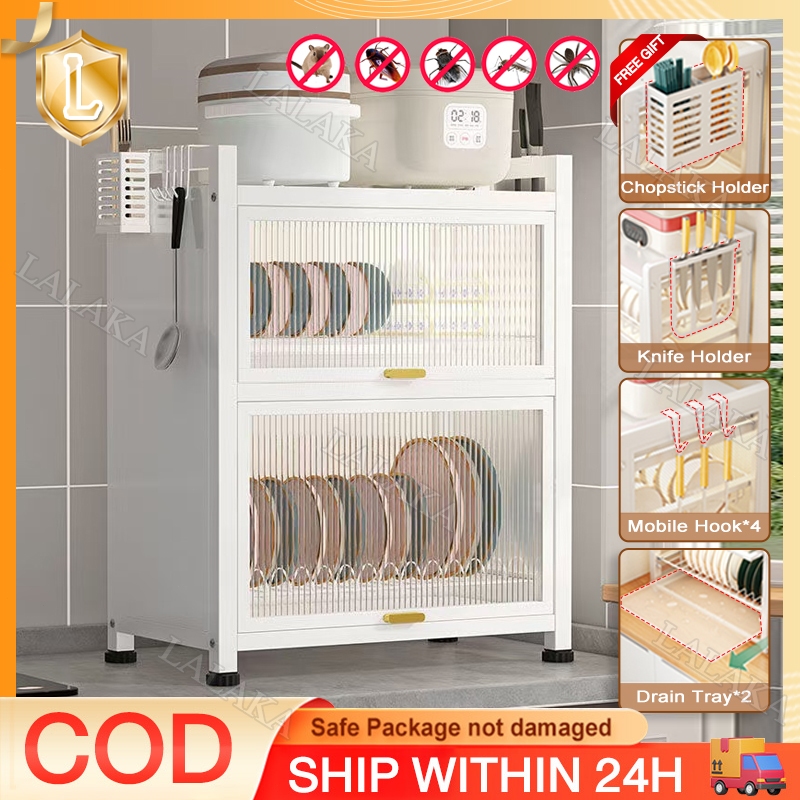 【On Hand】2/3-Tier Kitchen Bowl and Dish Cabinet Dish Organizer Storage ...
