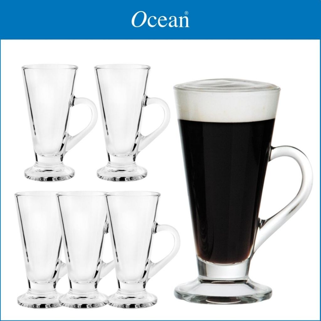 Ocean Glass Kenya Irish Coffee Cup Drinking Glass 8 Oz. / 230 Ml (Set ...