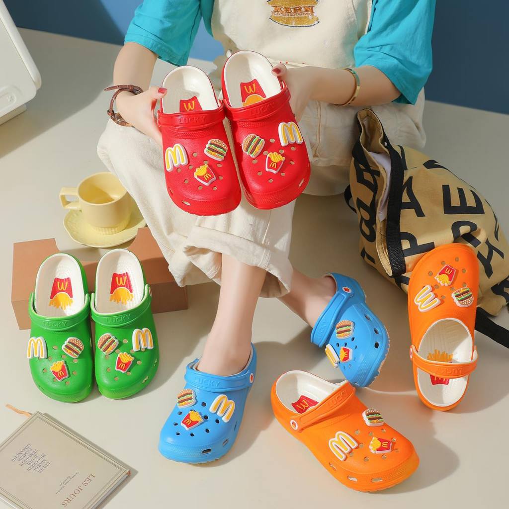 2024 New Crocs and McDonald’s co-branded colorful girls’ beach shoes ...