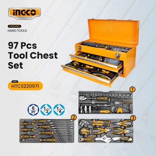 Ingco 97pcs | 132pcs Industrial Hand Tool Chest Set for Repairs and DIY ...