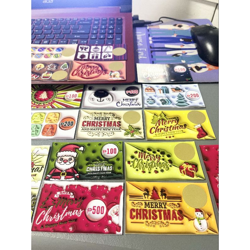 3D EFFECT CHRISTMAS SCRATCH CARD ATM SIZE #TRENDING GIFT IDEAS 10PCS ...