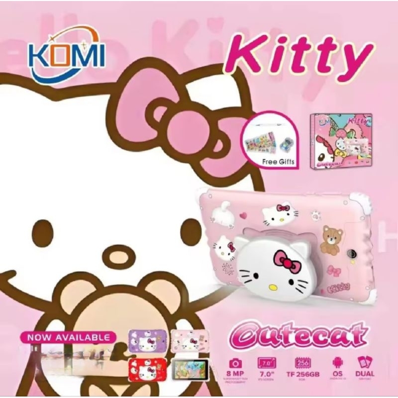 KOMI Cute Kitty Cartoon Android Tablet Dual Sim Expandable Memory with ...