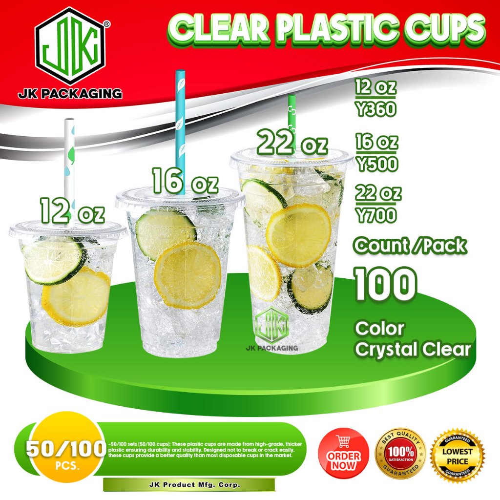 JK PACKAGING M95 Y-CUPS ONLY in 3 sizes 12oz - 16oz - 22oz [ 50-100 pcs ...