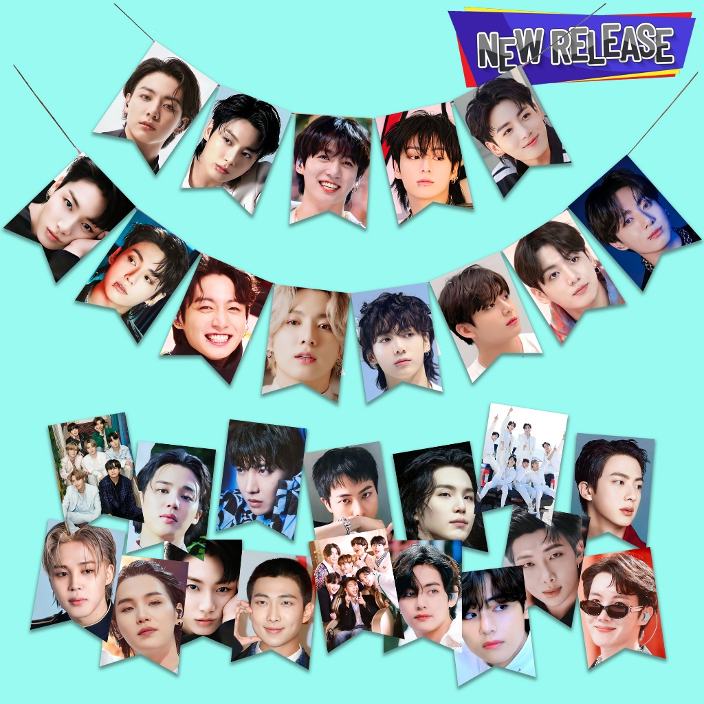KPop Bangtan Portrait Flag Wall Bunting Banners Bangtan Jin Suga JHope ...