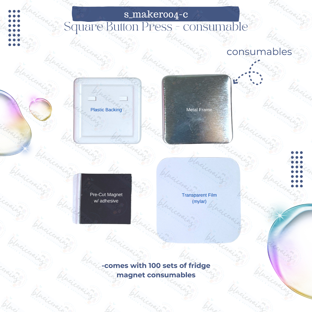 Square Button Press Fridge Magnet - Consumable [50x50mm] | Shopee ...