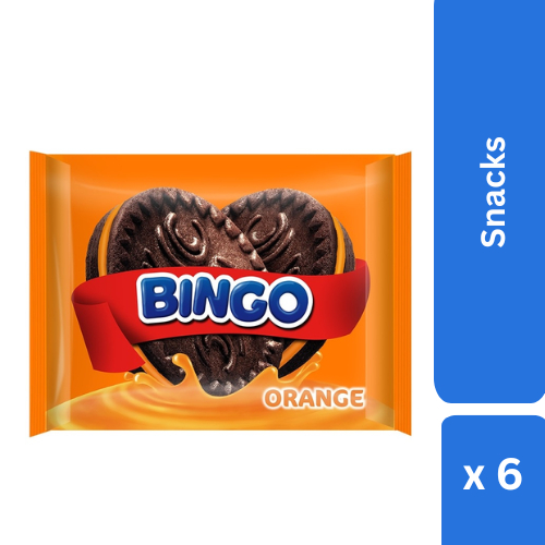 Bingo Cookie Sandwich Orange Filled Choco 10 Packs 28g , Bundle of 6 ...