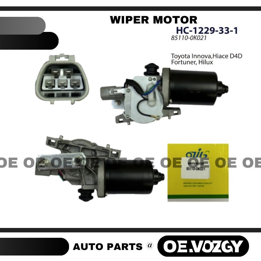HC-1229-33-1 WIPER MOTOR (85110-0K021) Toyota Innova,Hiace D4D Fortuner ...