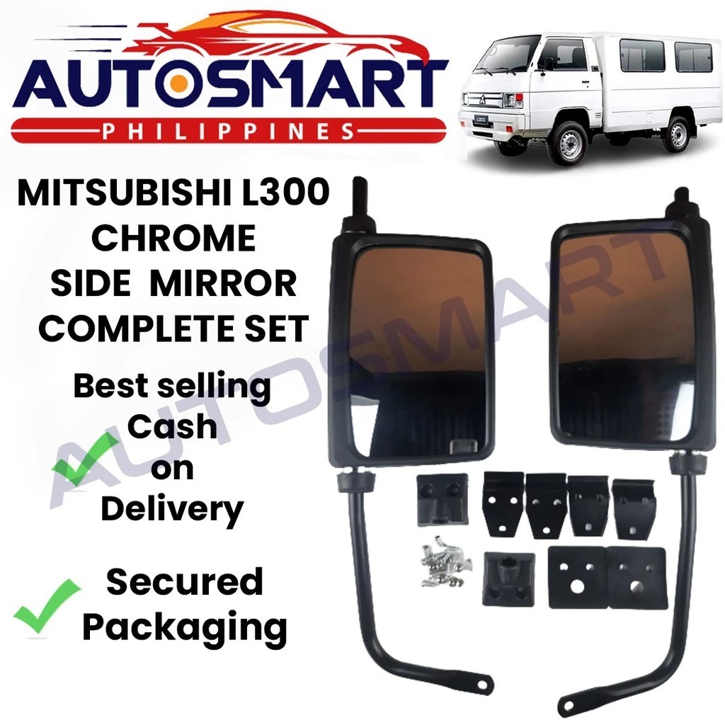 SM-301 Mitsubishi L300 Chrome Big Side Mirror Complete Set | Shopee ...