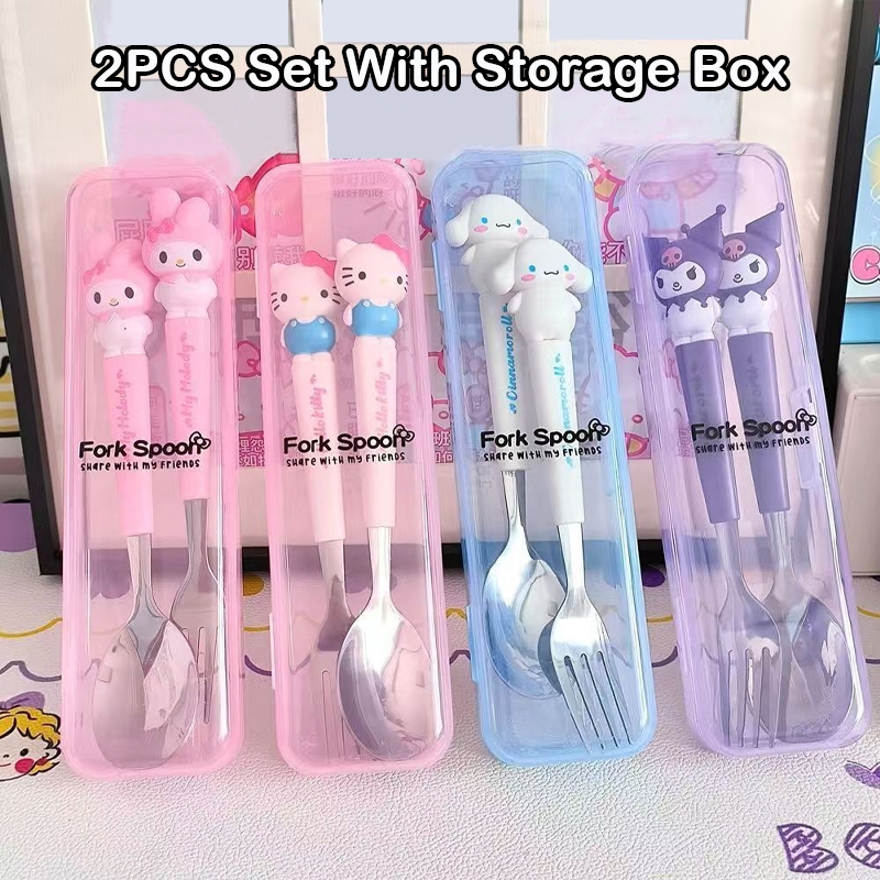 iBaby Kuromi Tableware Set Stainless Steel Melody Cinnamoroll Fork ...