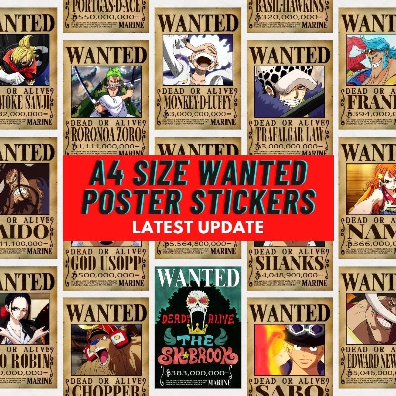 One Piece wanted poster stickers - Lowest price | Shopee Philippines