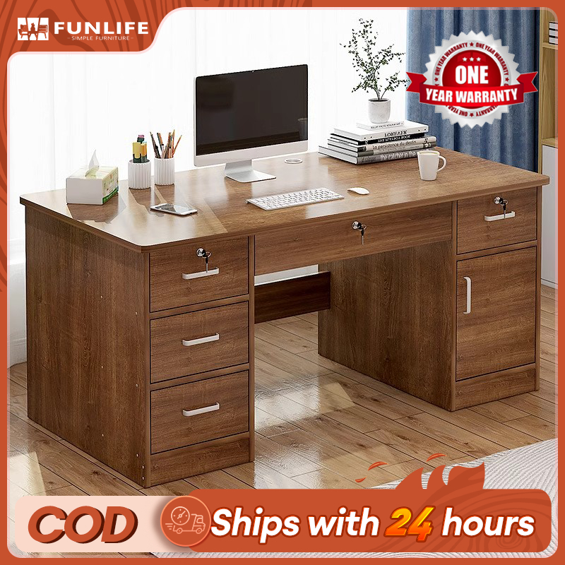 Desk with lock home computer desk desktop Simple desk Work table with ...