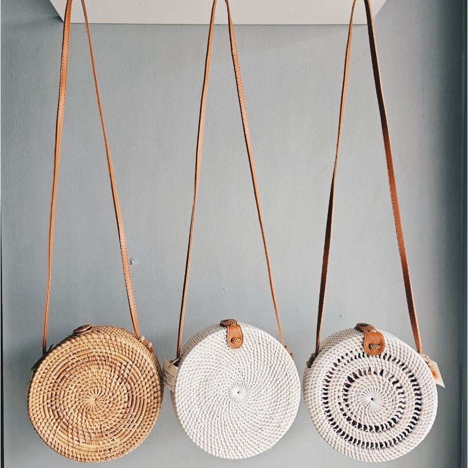 NANCY | White Round Bali Rattan Bags | Shopee Philippines