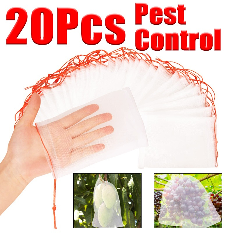 Fruit Netting Bags Pest Control Fruit Protection Bags with Drawstring ...