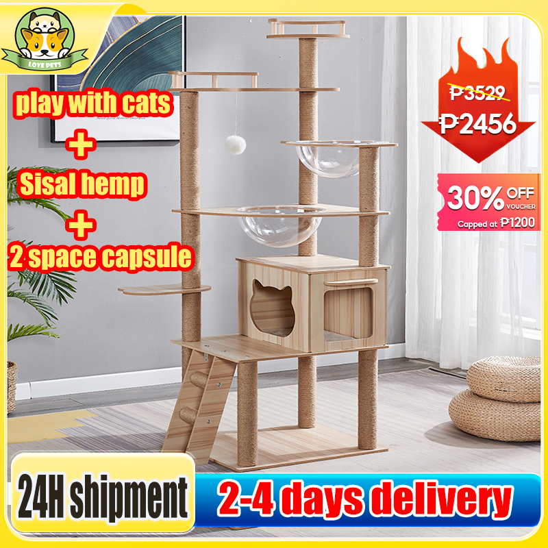 Cat tree Cat Climbing frame abrasion Easy to assemble and takes up ...