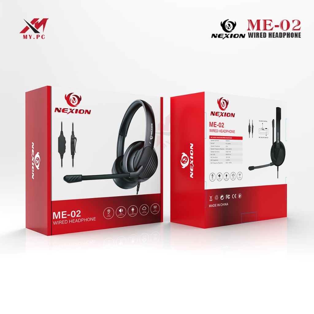 Nexion ME-02 Wired Headphone 360°Microphone office headphone | Shopee Philippines