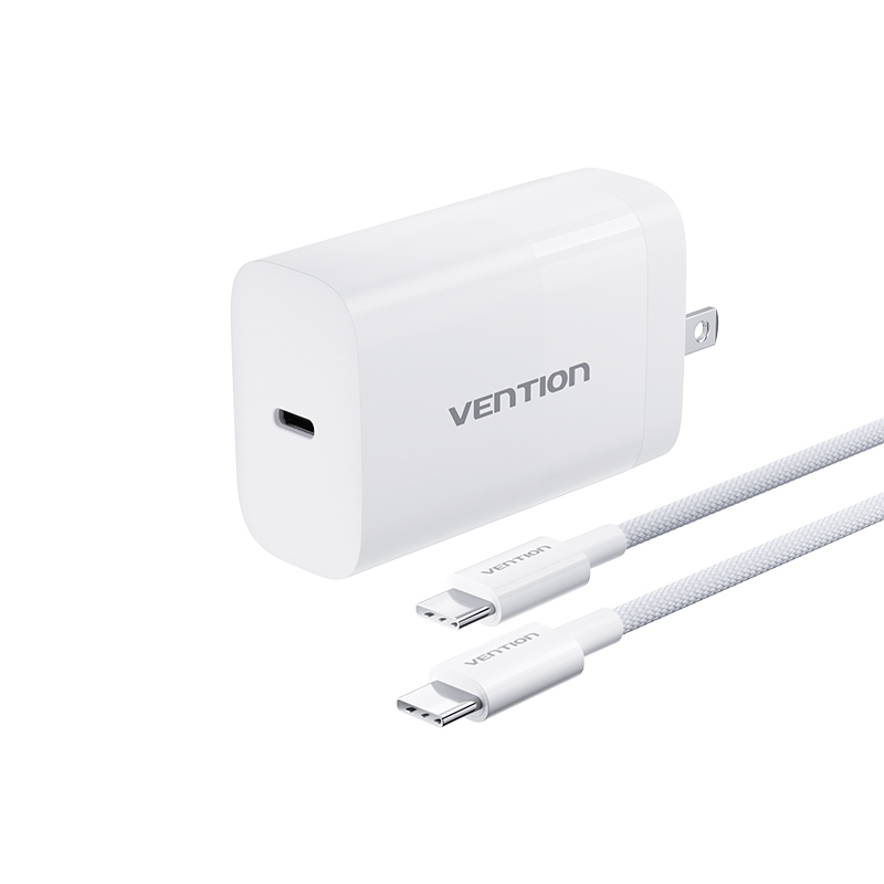 Vention 20W/30W/65W One-Port GaN USB-C Wall Charger Kit with PD for ...