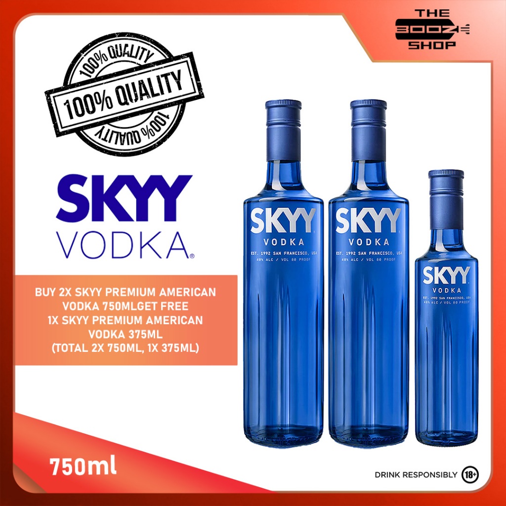 2+1 Skyy Premium American Vodka 750ml, Get FREE 1x Skyy Premium ...