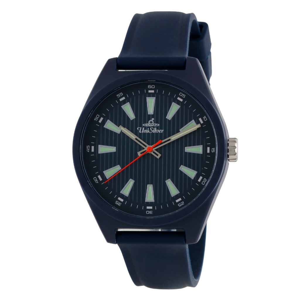 UniSilver TIME Men's Large Navy Blue Analog Rubber watch KW4944-1003 ...