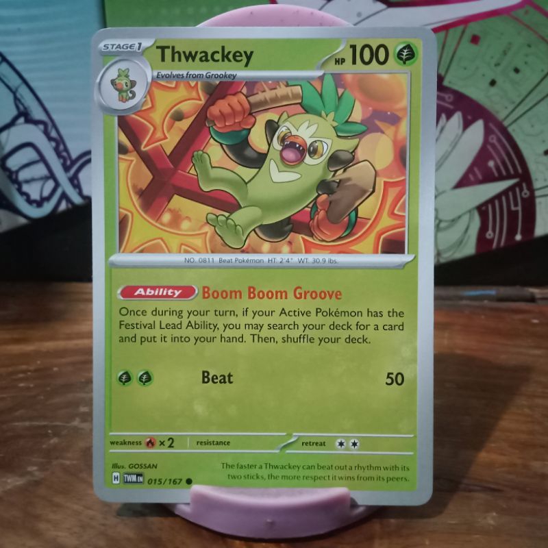 Thwackey - 15/167 - Common Twilight Masquerade Pokemon TCG | Shopee ...