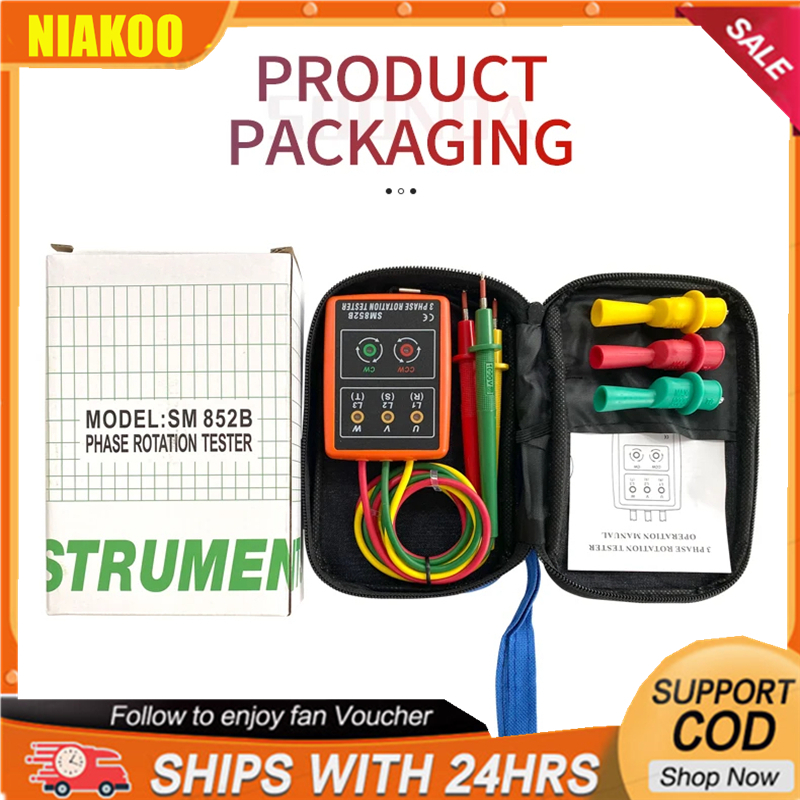 3-Phase Rotation Tester Phase Indicator Detector LED Buzzer Phase ...