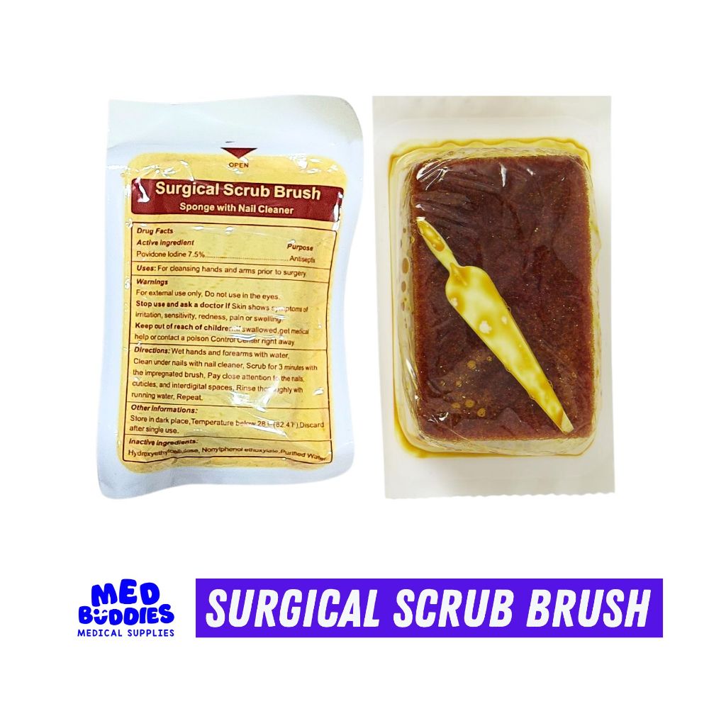 Surgical Scrub Brush w/ Povidone Iodine 7.5% | Sterile Sponge Iodophor ...