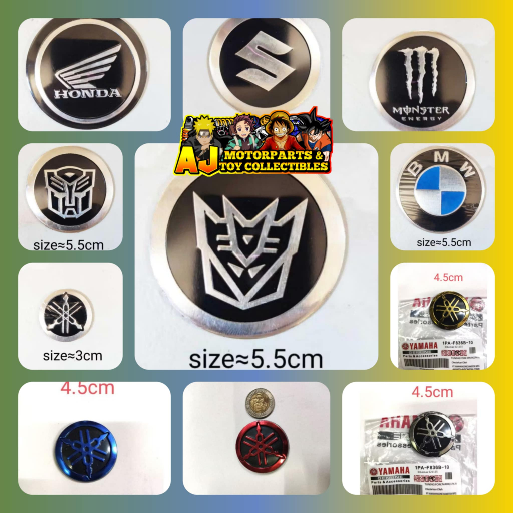AJ - MOTORCYCLE STICKERS LOGO 3D ALUMINUM ALLOY - AJ | Shopee Philippines
