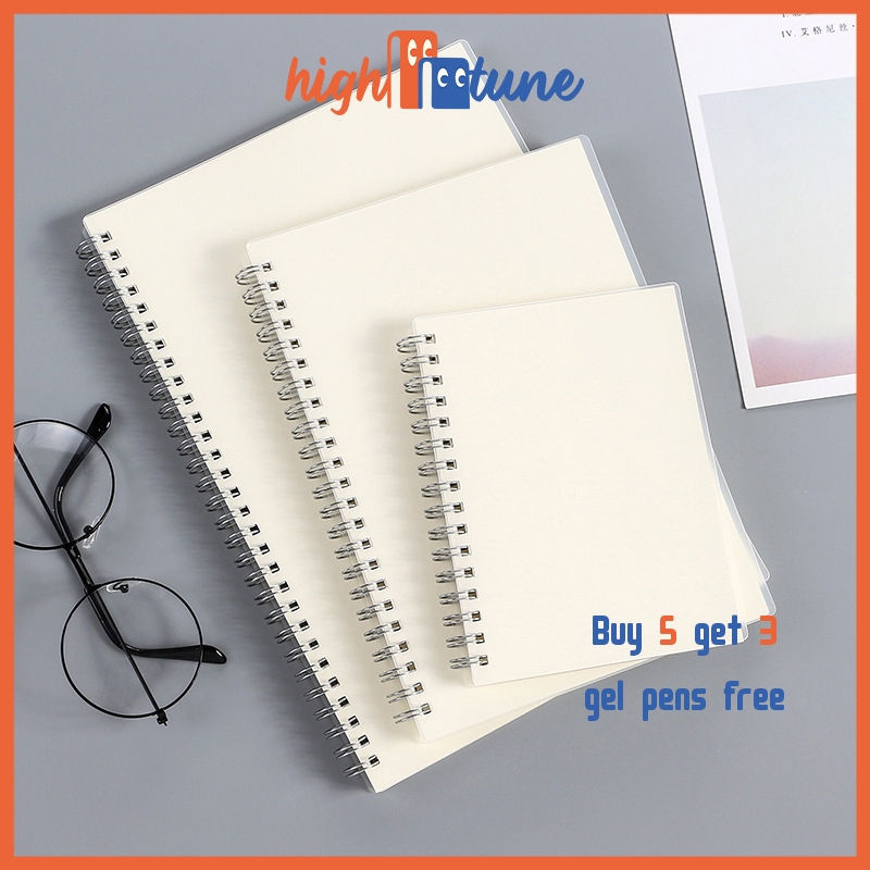 HIGHTUNE Refillable Notebook A5 B5 A6 Garter Dotted Lined Grid Blank Daily Notebook | Shopee ...