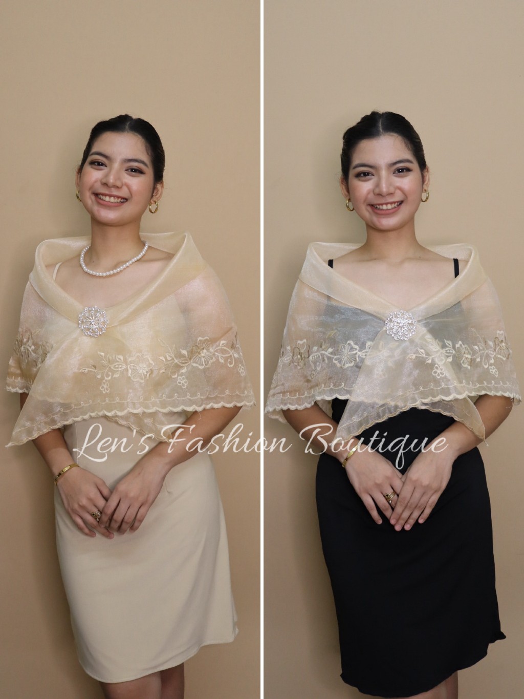 MODERN FILIPINIANA ALAMPAY (EMBROIDERED)- BROOCH NOT INCLUDED | Shopee ...