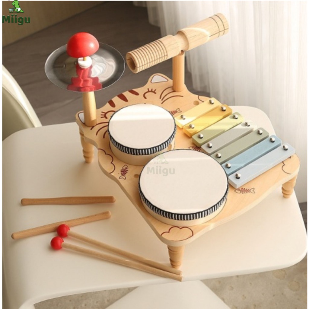 BIG SALE Miigu Baby Wooden Drum Music Station Instrument Toddler Toy ...
