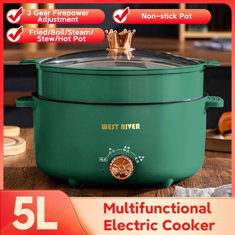 1000W Electric Cooking Pot Multifunctional 5L Electric Cooker With ...