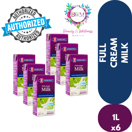 Emborg UHT Full Cream Milk 1L x6 - Creamy, Nutritious Milk for Every ...