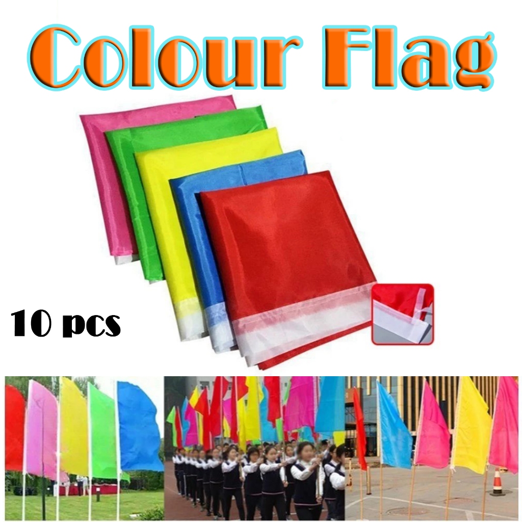 10Pcs Colour Flag 5 Color 70x110cm Vertical Colored Fiesta Flag Outdoor ...