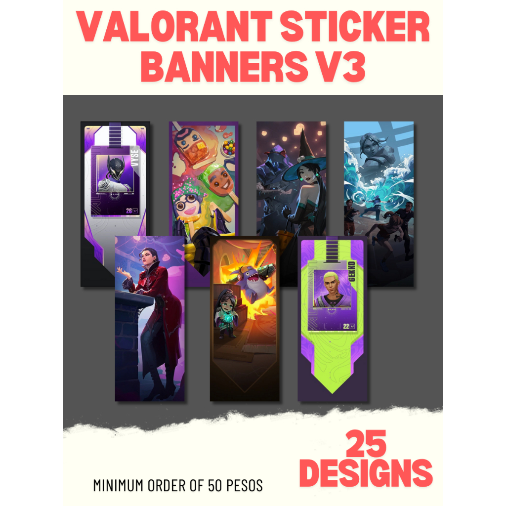 VALORANT BANNER STICKERS VERSION 3 | Shopee Philippines