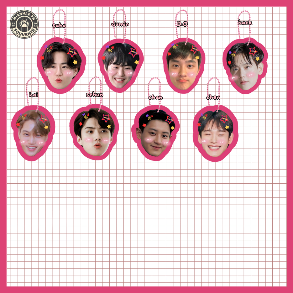 APT INSPIRED SEVENTEEN NCT ENHYPEN BUBBLE HEAD LAMINATED KEYCHAINS ...