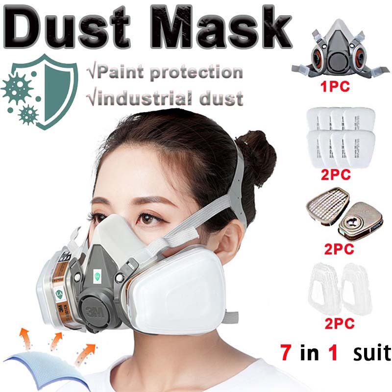 Work Filter Mask Reusable Half Face Painting Spraying Respirator 3M ...