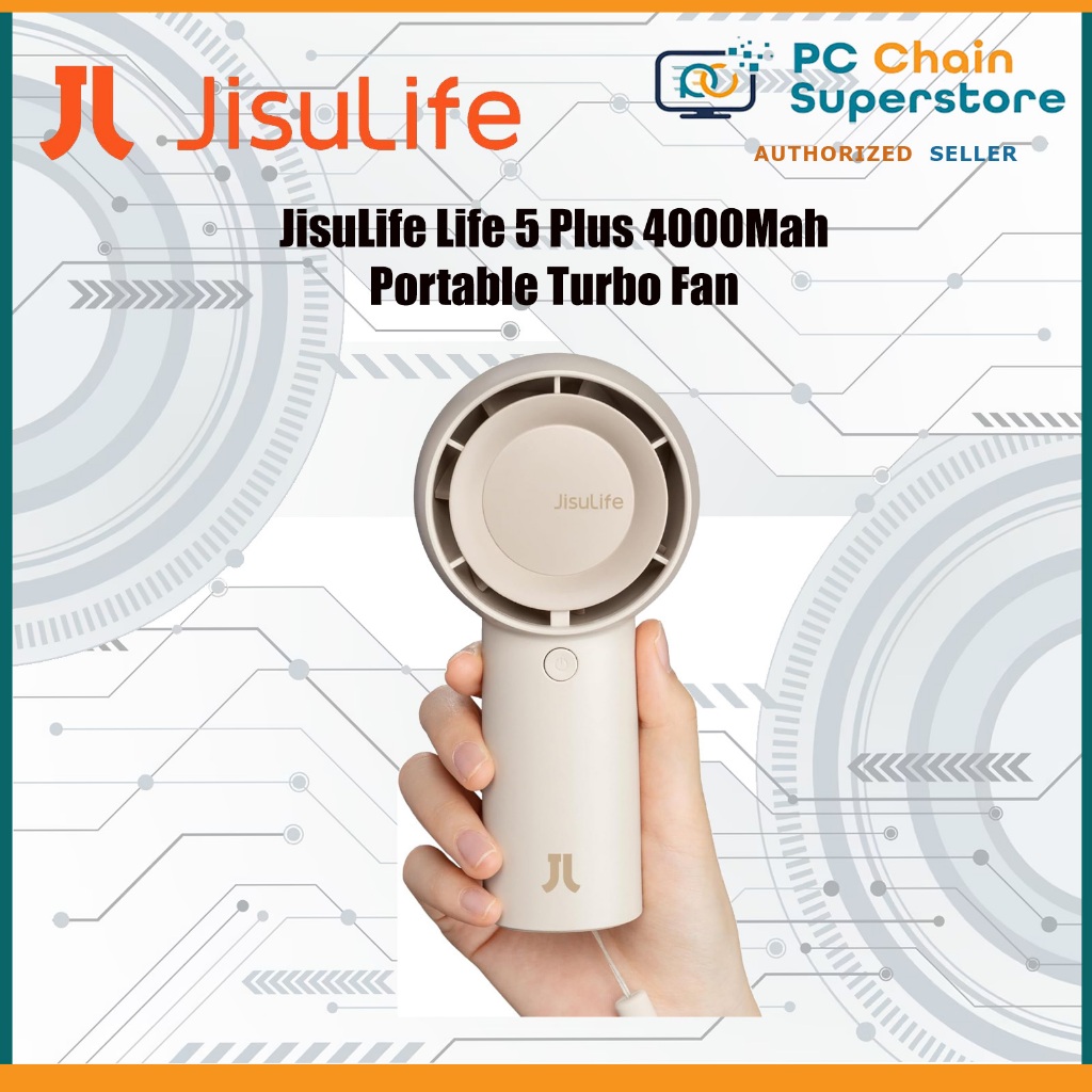 JisuLife Life 5 Plus Portable Turbo Fan - Rechargeable / 5 Gear Speed ...