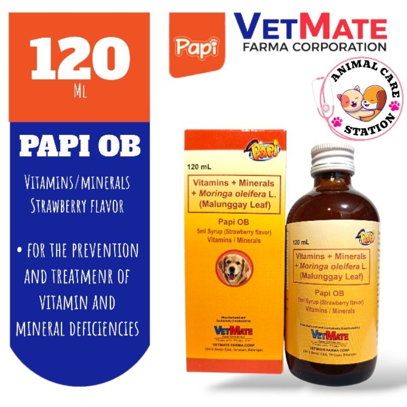 VetMate Papi OB Syrup for Dog 120ML (1 Bottle) | Shopee Philippines