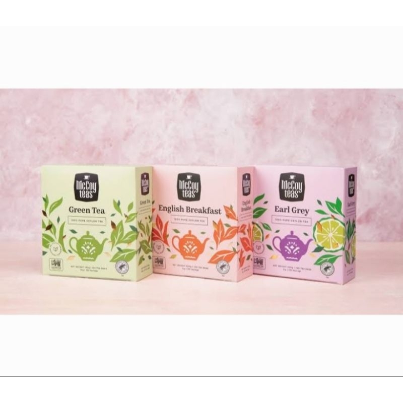 McCoy Pure Ceylon Tea Green Tea or English Breakfast 100 teabags ...