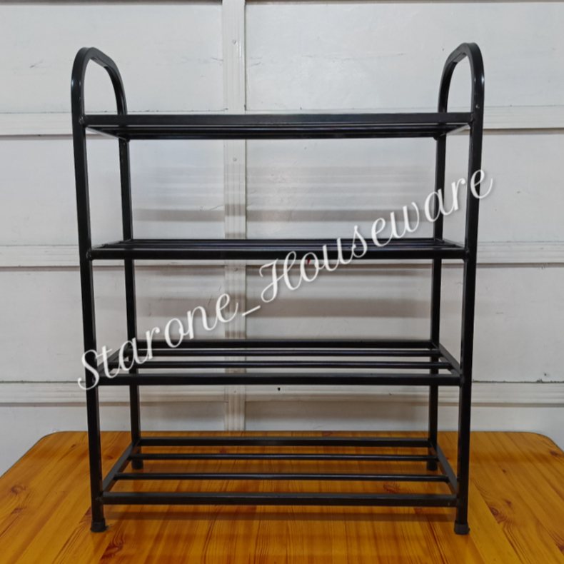 4 LAYERS HEAVY DUTY METAL SHOE RACK STAND (FULLY ASSEMBLED) | Shopee ...